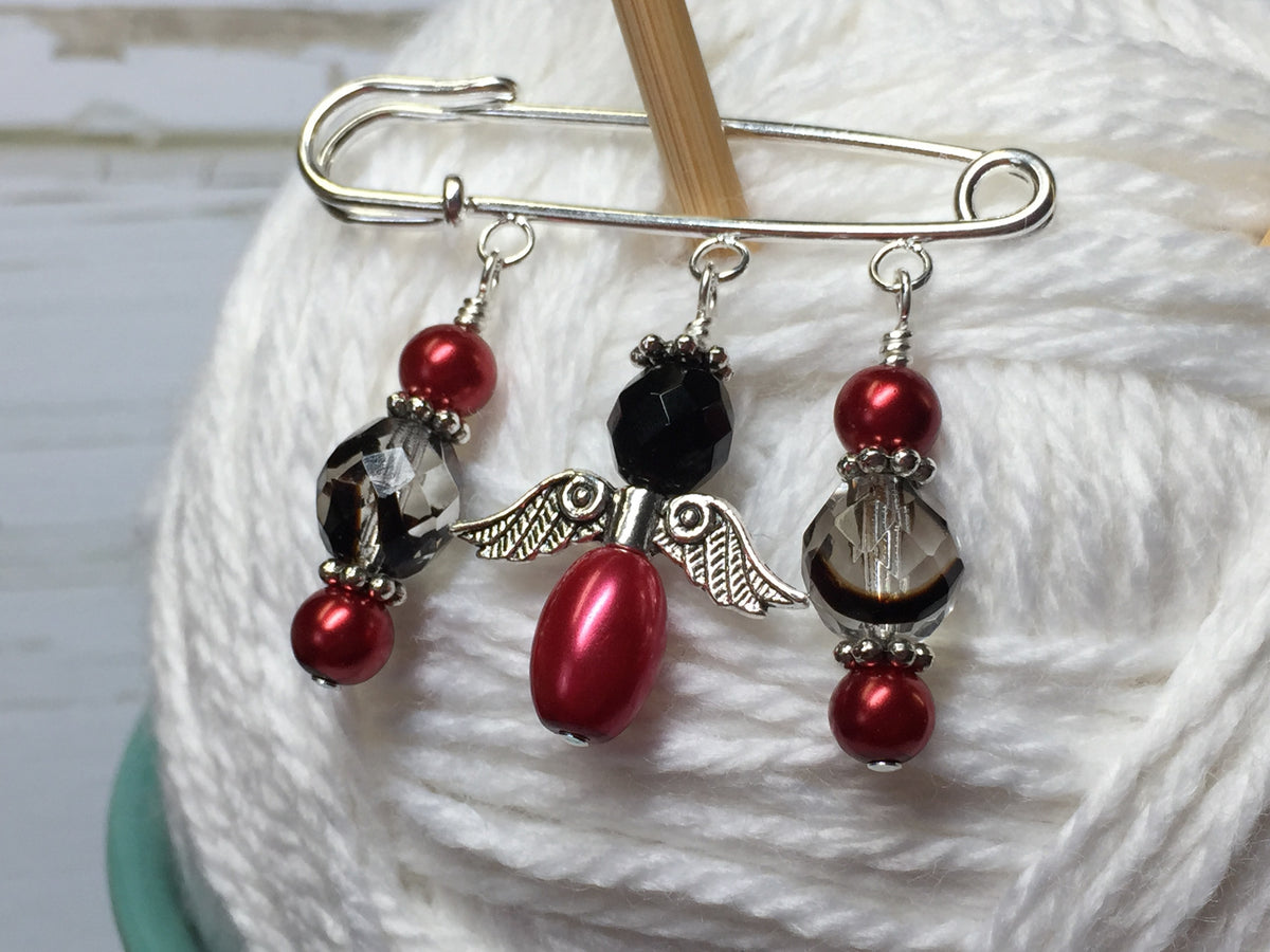 Red Angel Shawl Pin – Jill's Beaded Knit Bits